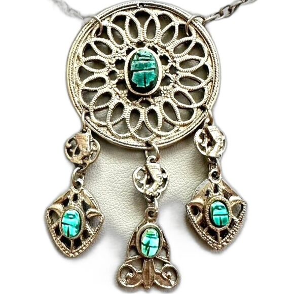 Vintage | Jewelry | Vintage 7s 80s Costume Jewelry Scarab Egyptian ...